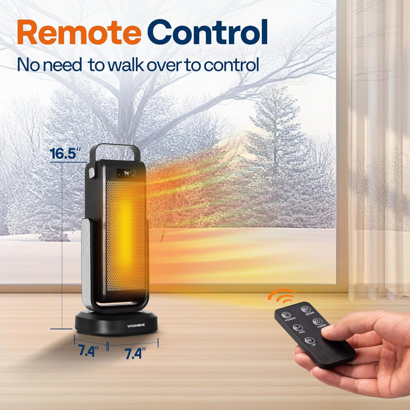 VIVOHOME 1500w Electric 3d Oscillating Portable Space Heater | Wayfair